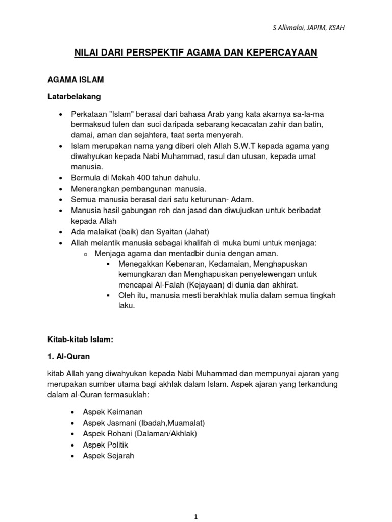 Nota Agama GSTT | PDF
