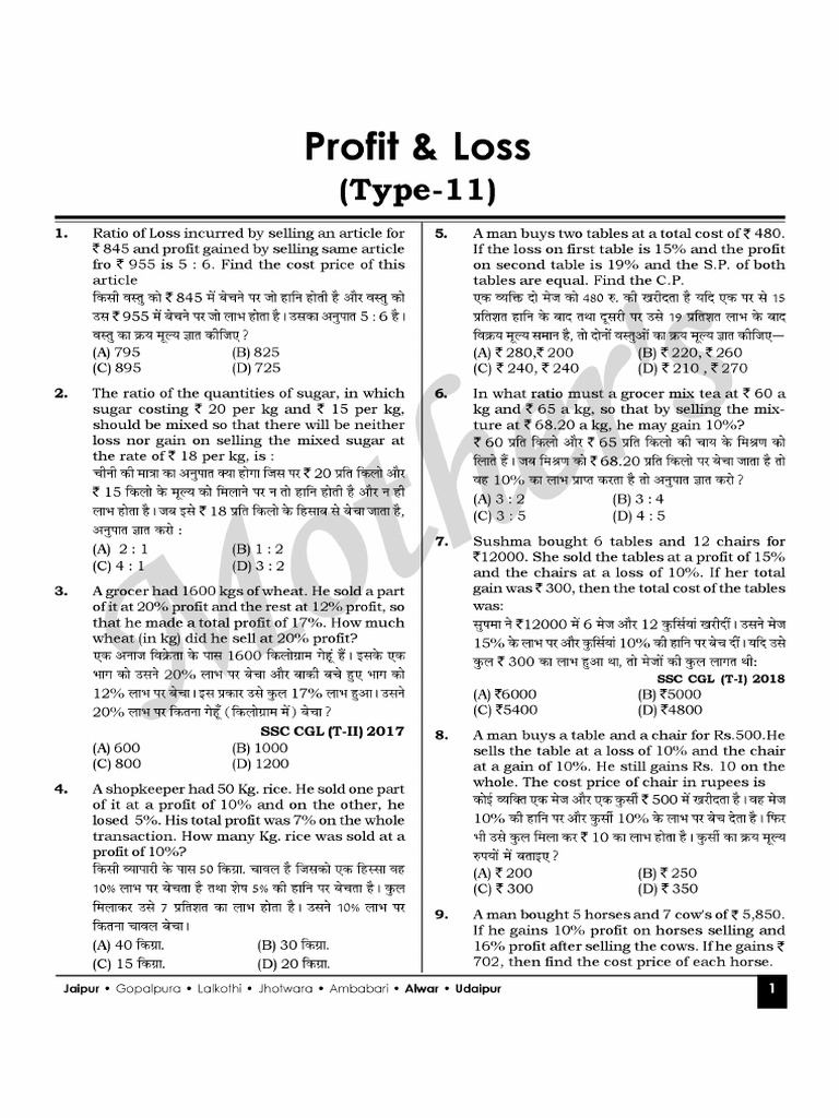 Profit and Loss PDF (Part-11) | PDF