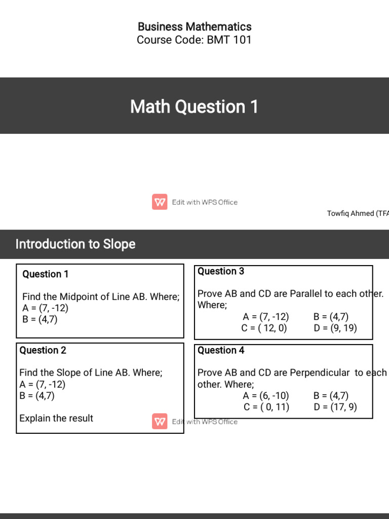 Math Question 1 | PDF