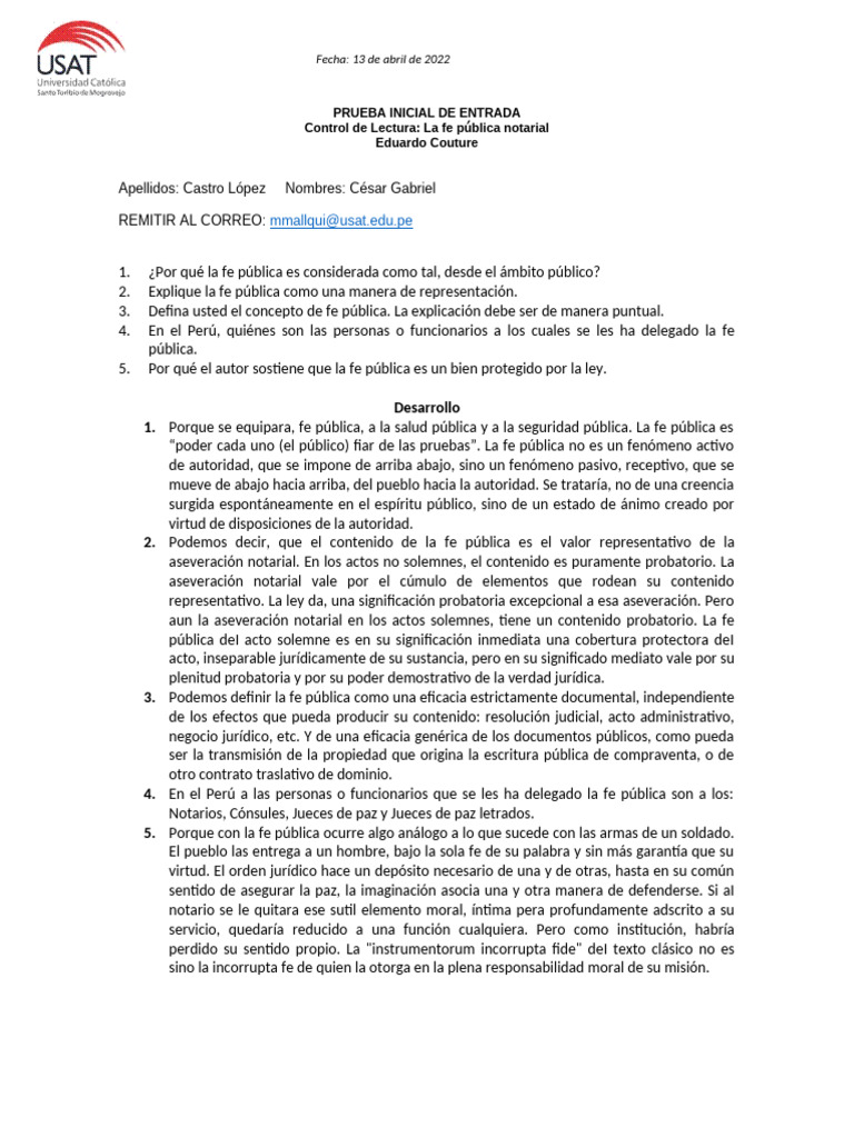 Control Fe Pública Notarial | PDF
