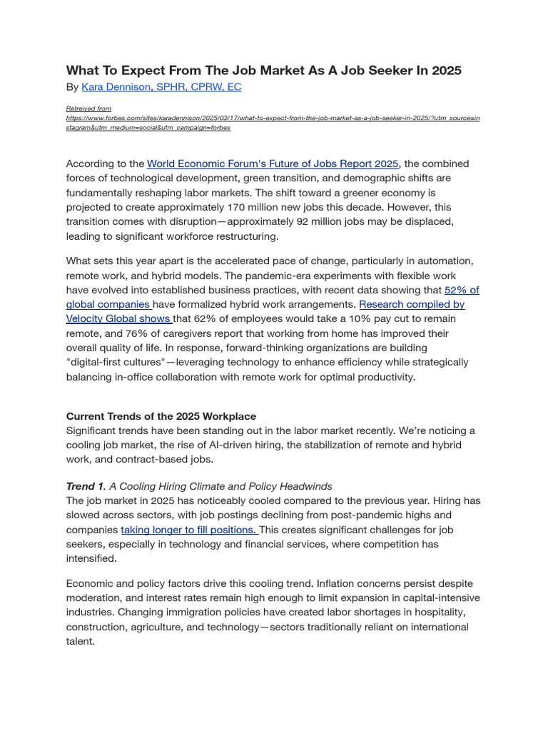 Job Market Trends and Challenges 2025 | PDF | Employment | Recruitment