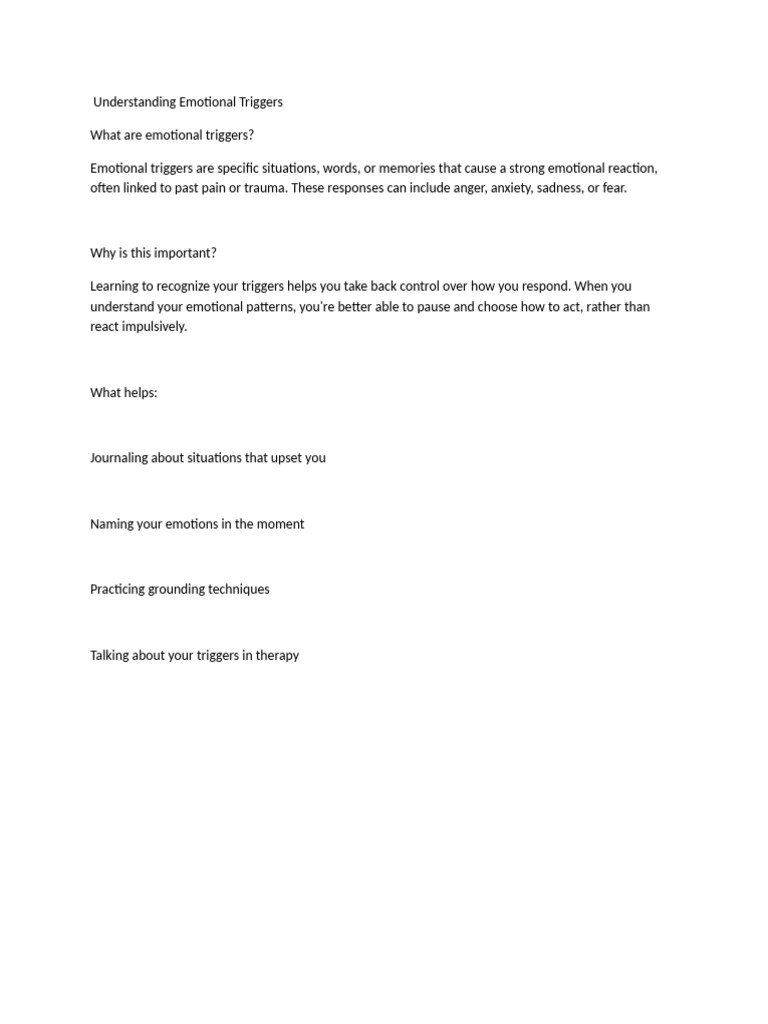 Understanding Emotional Triggers | PDF