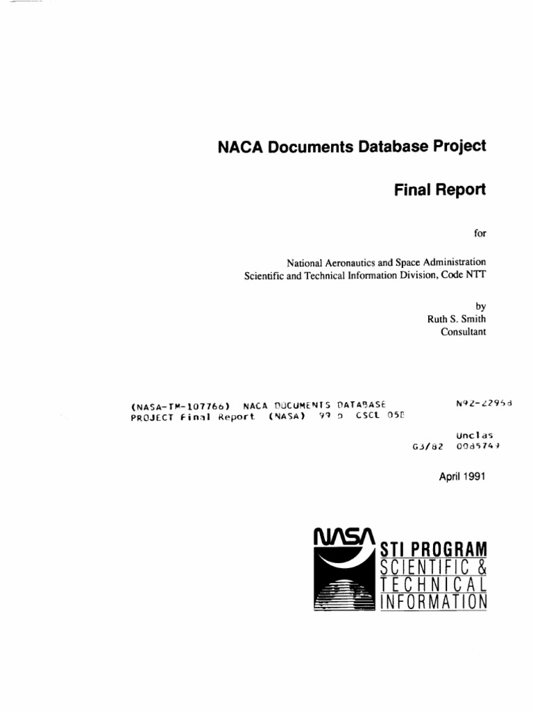 NACA Documents Database Project: Sti Program | PDF | Bibliography ...