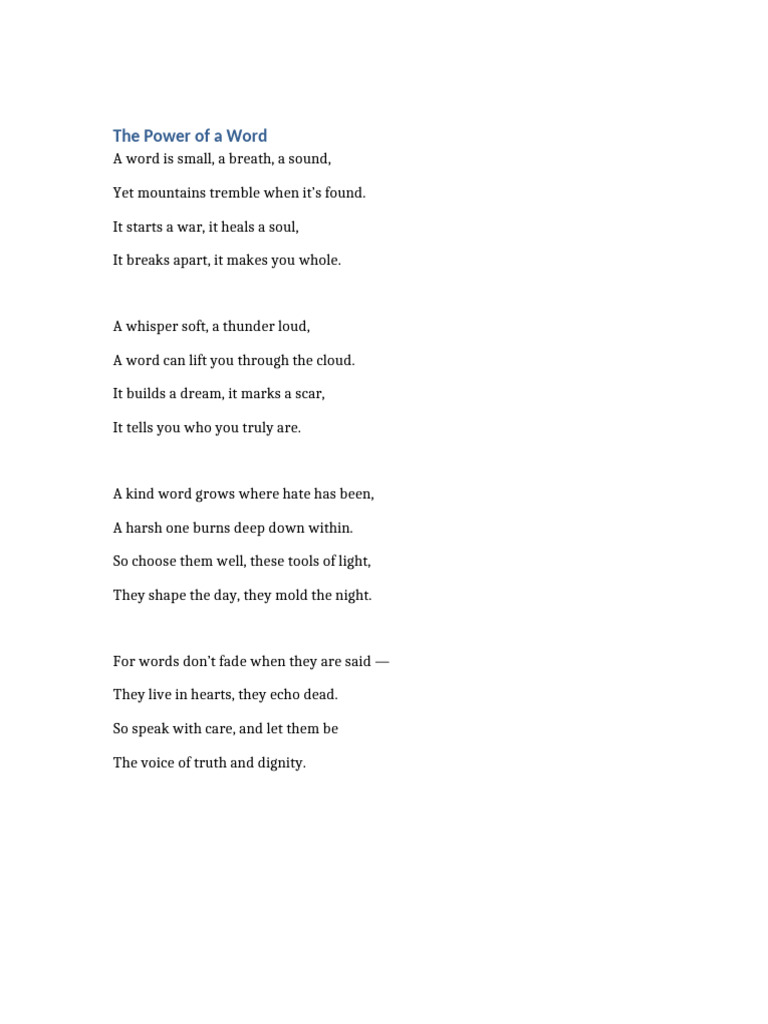 The Power of A Word | PDF