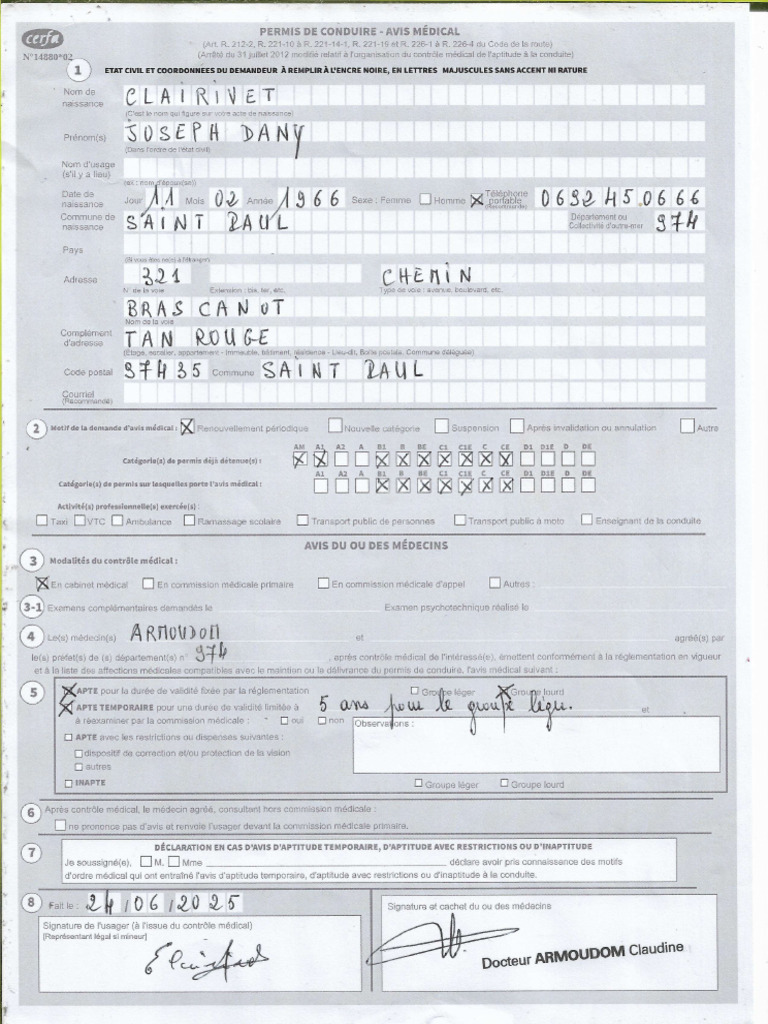 Permis D C Avis Medical 1 - Compressed | PDF