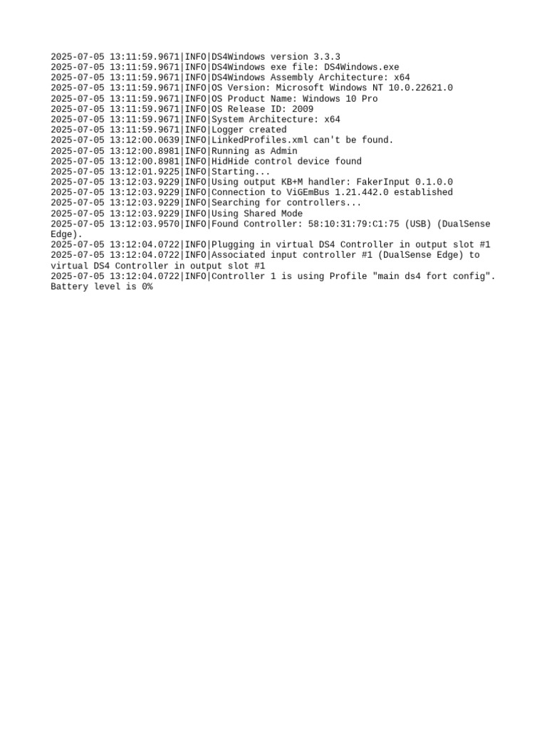 Ds4windows Log | PDF