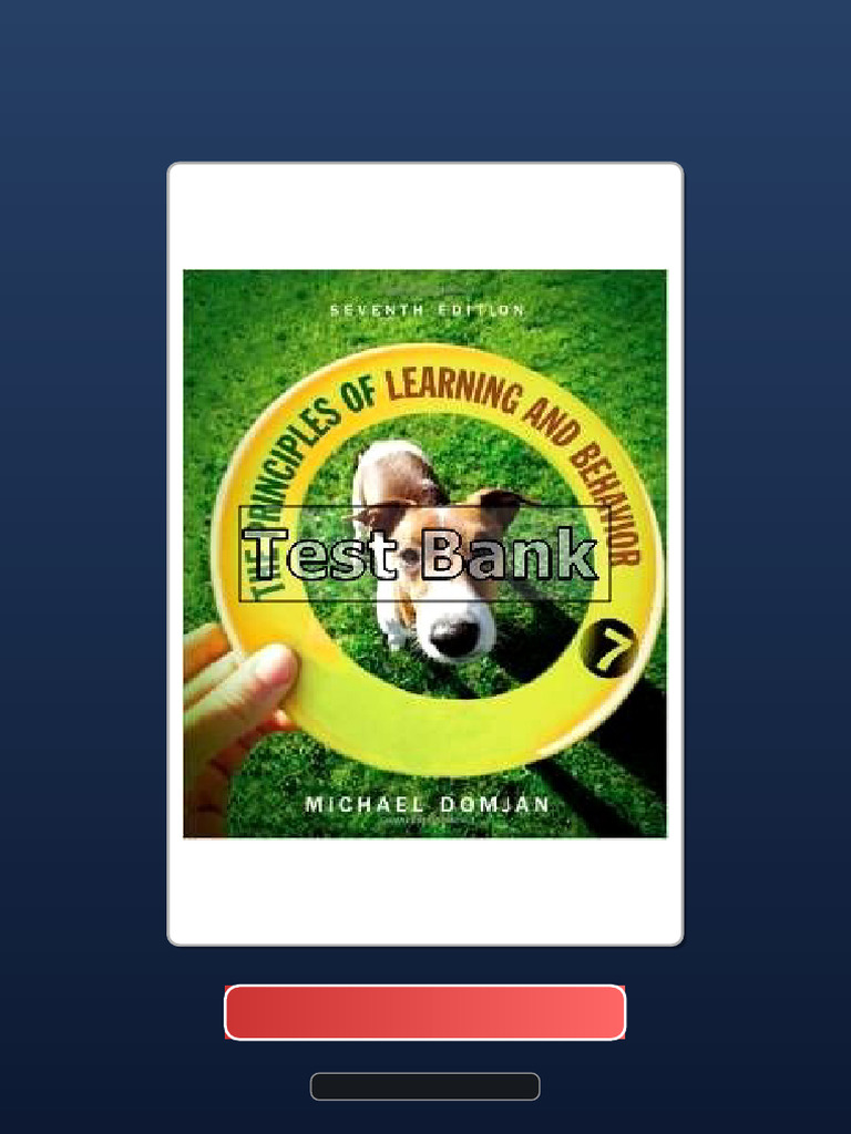 Complete Bundle Principles of Learning and Behavior 7th Edition Domjan | PDF | Classical ...