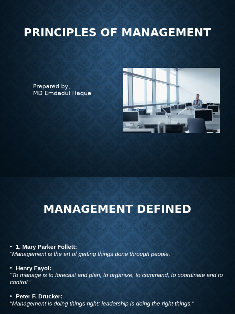 Presentation - Principle of Management | PDF | Leadership | Extraversion And Introversion