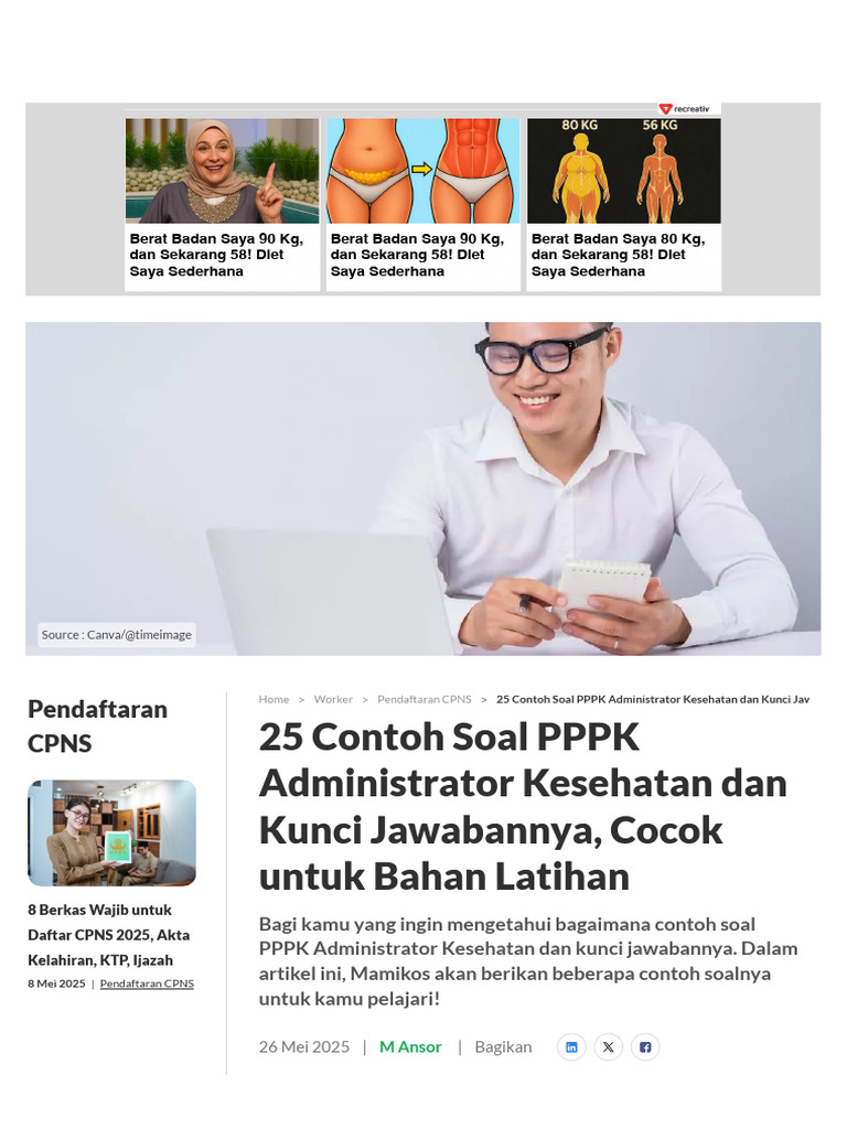 Personal - Halaman 3 25 Contoh Soal PPPK Administrator Kesehatan Dan Kunci Jawabannya, Cocok ...