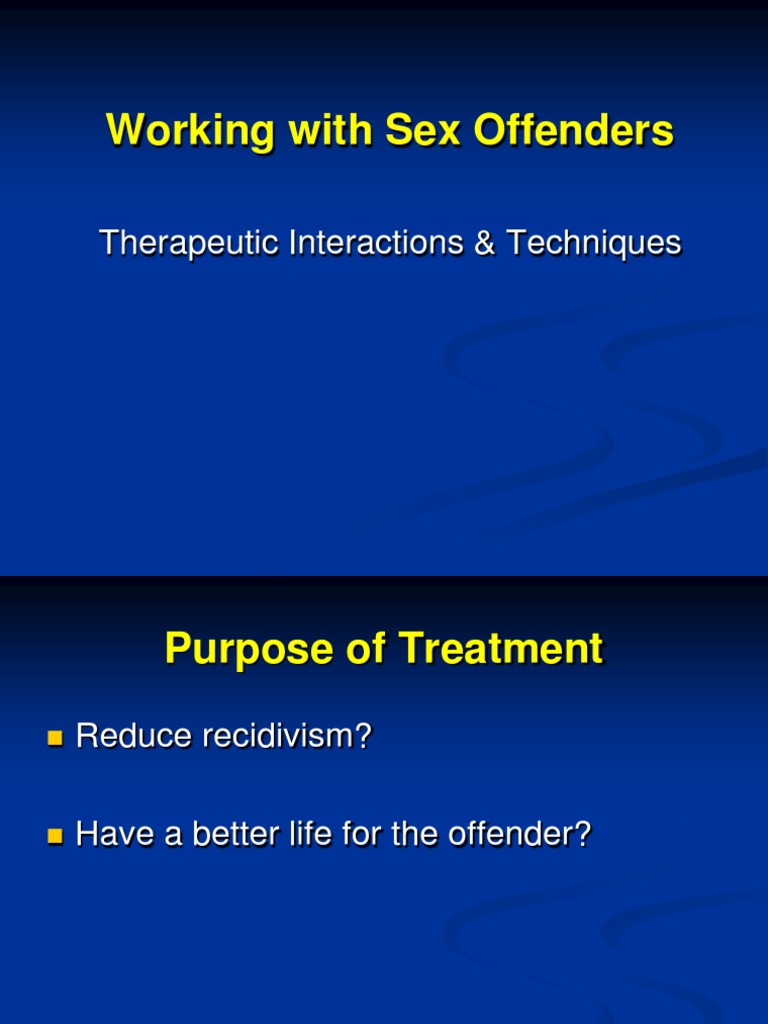 Techniques for Treating Sex Offenders | PDF | Wellness