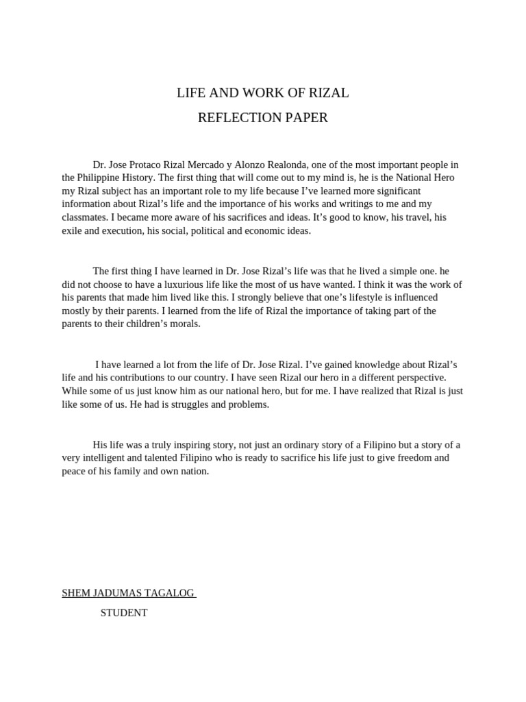Shem LWR Reflection Paper | PDF
