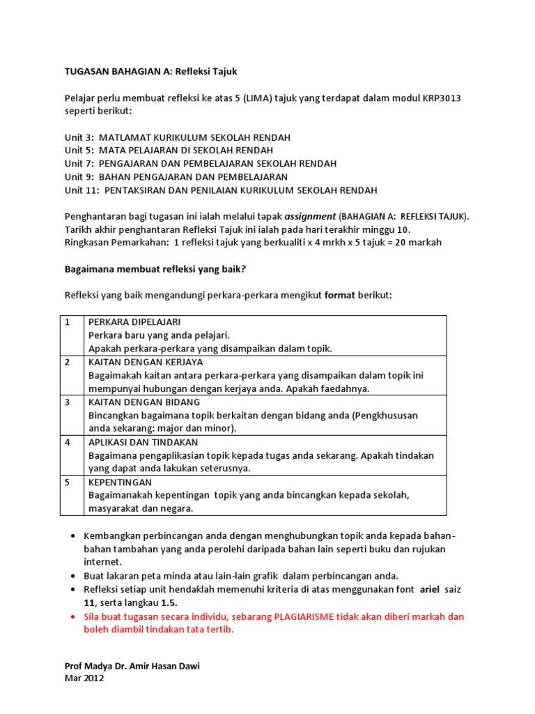 Bahagian A Format Tugasan | PDF