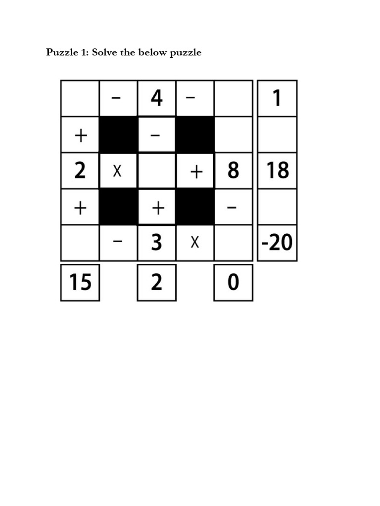 Puzzle 1: Solve The Below Puzzle | PDF