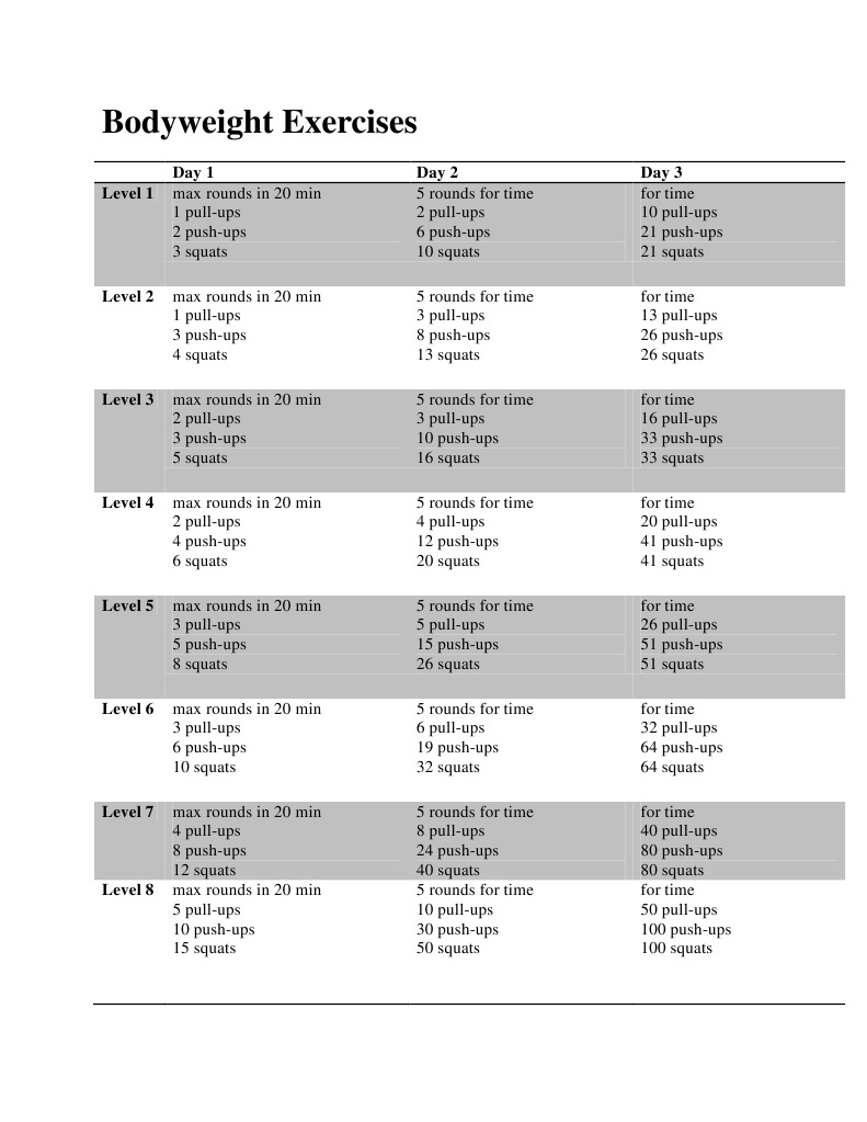 Bodyweight Exercises | PDF