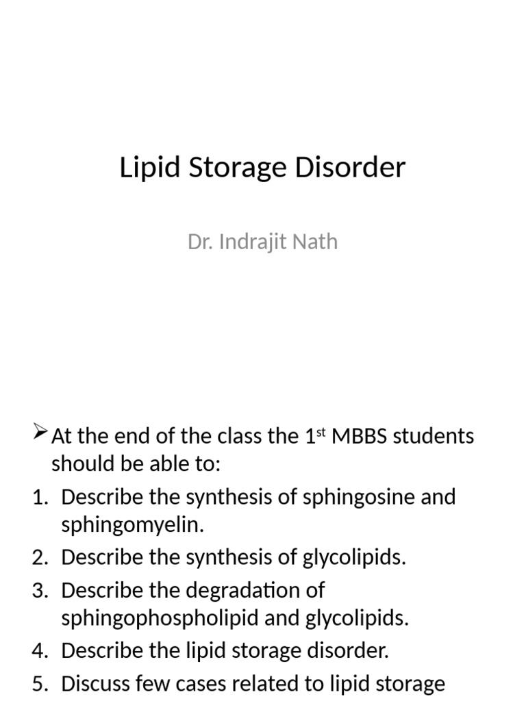 Sphingolipid Storage Disorders Overview | PDF | Clinical Medicine ...