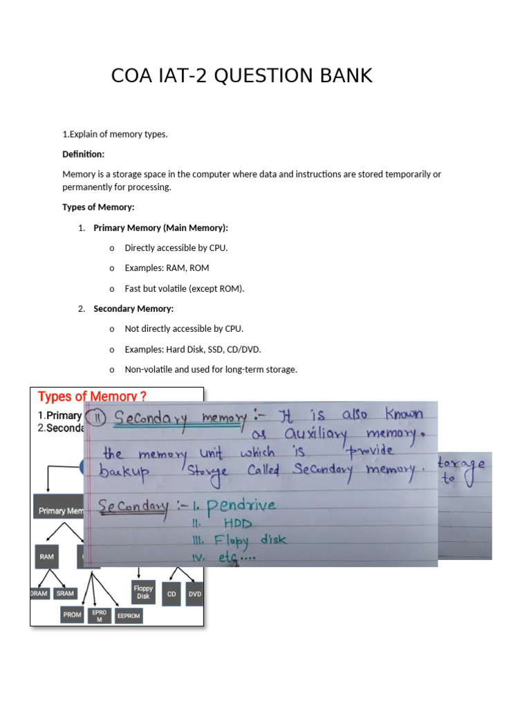 COA IAT-2 Question Bank | PDF