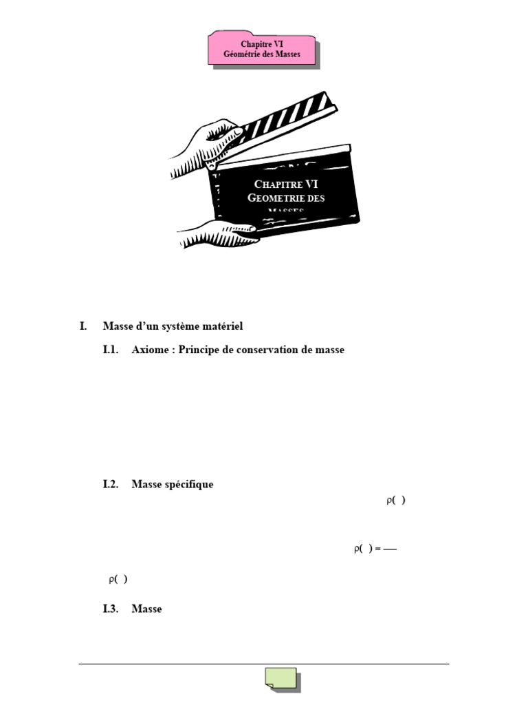 Géométrie des Masses en Mécanique | PDF | Centre d'inertie | Masse
