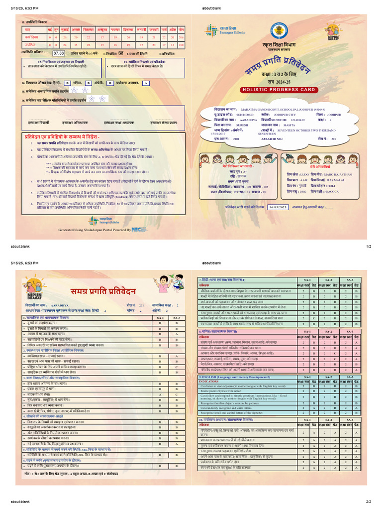 Class 2 Final Result 24-25 | PDF