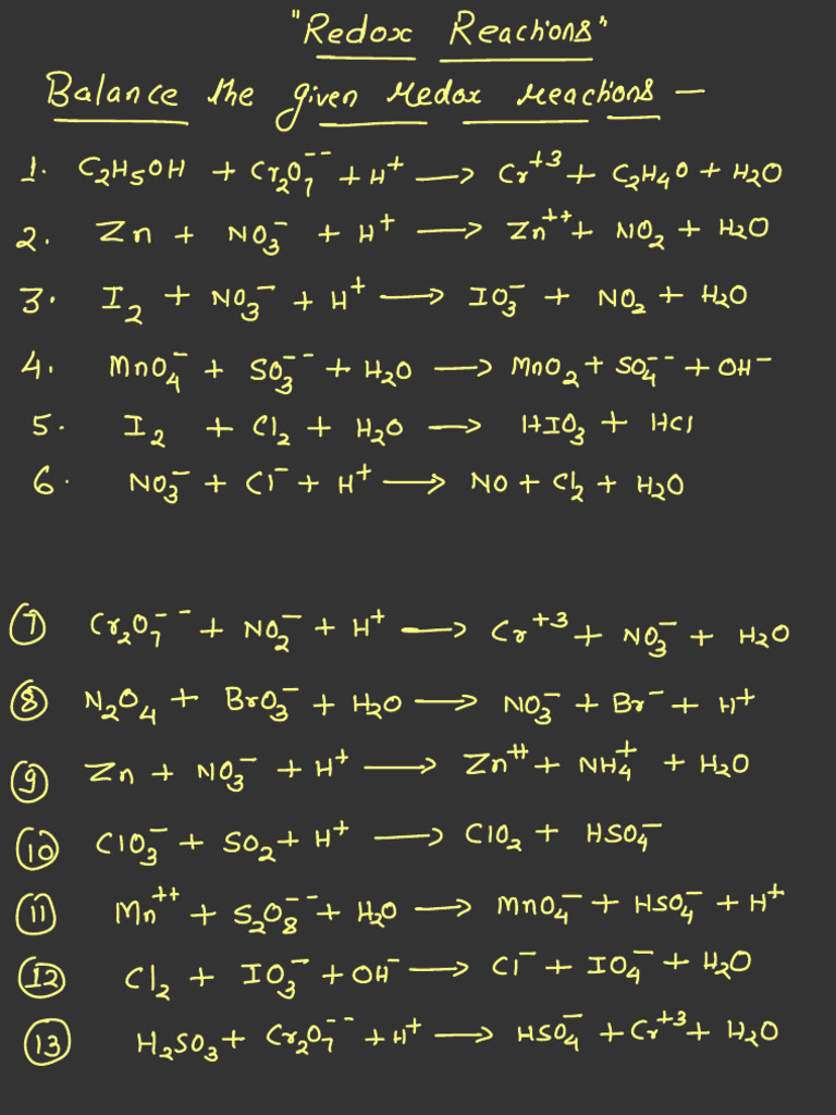 Redox Reactions Overview and Examples | PDF