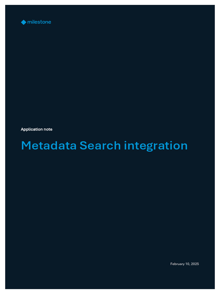 Metadatasearch Integration | PDF | Metadata