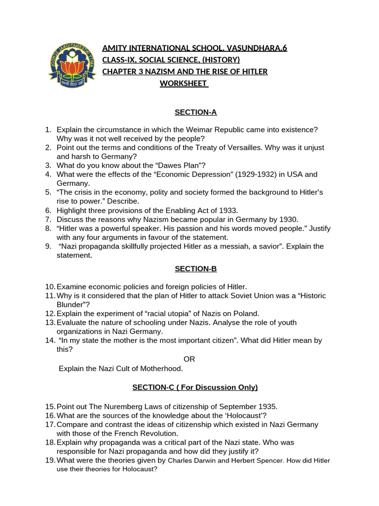 Amity International School, Vasundhara, 6 Class-Ix, Social Science ...