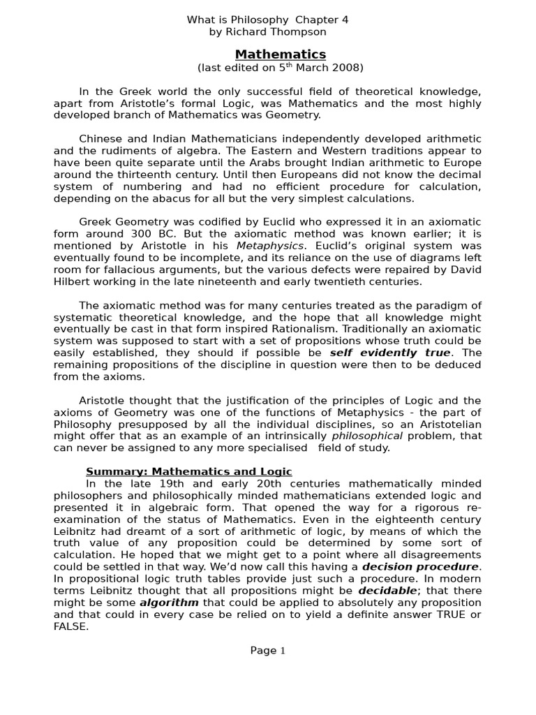 Philosophy ch4 | PDF | Set (Mathematics) | Sphere