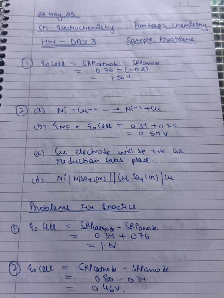Chem HW Day - 3,4 | PDF