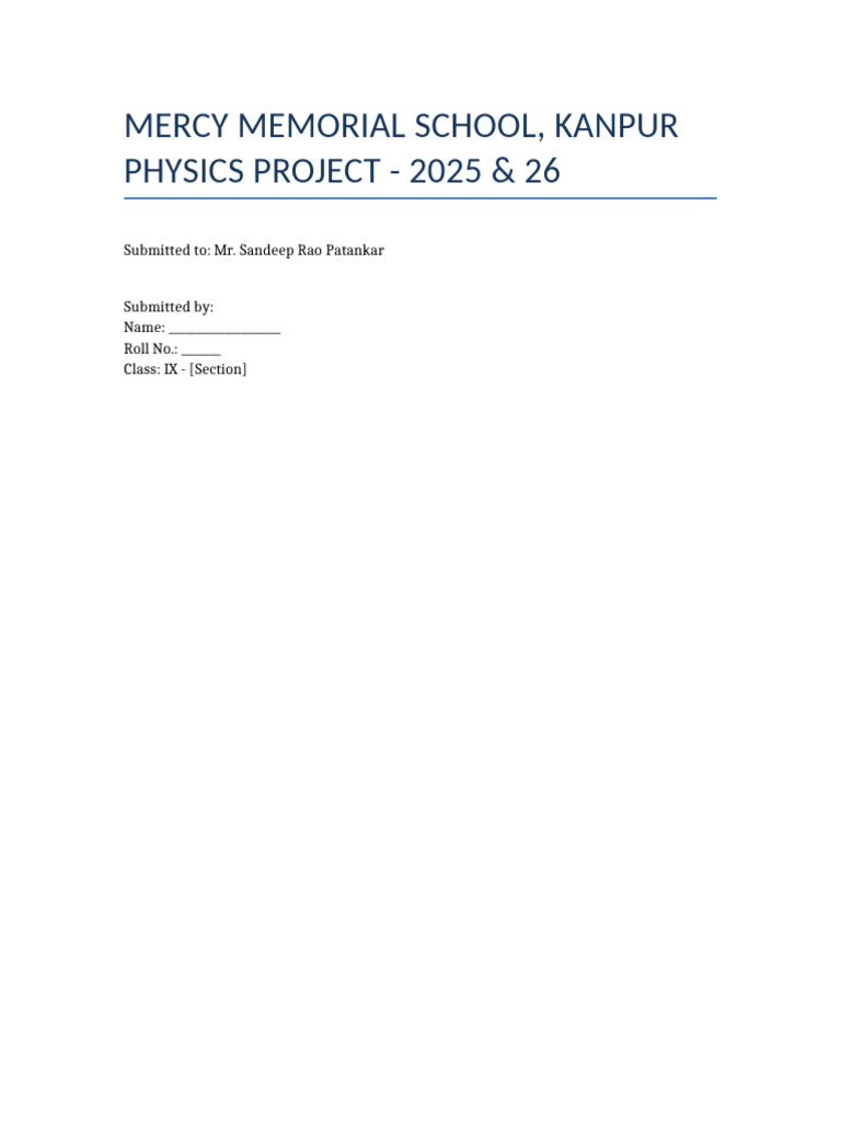 Class IX Physics Project With Diagram | PDF | Electromagnetic Radiation ...