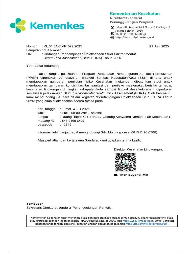 Undangan Pendampingan Pelaksanaan Studi EHRA 2025 | PDF