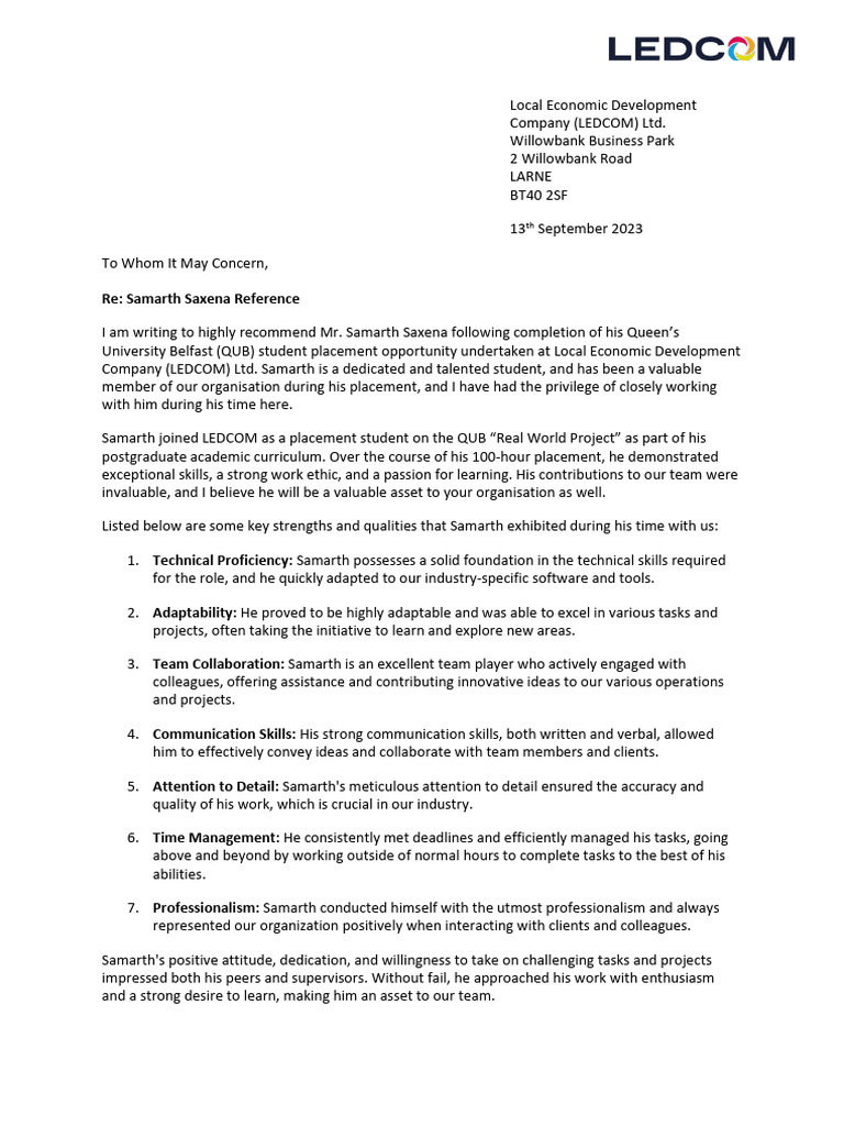 Samarth Saxena Reference | PDF | Learning