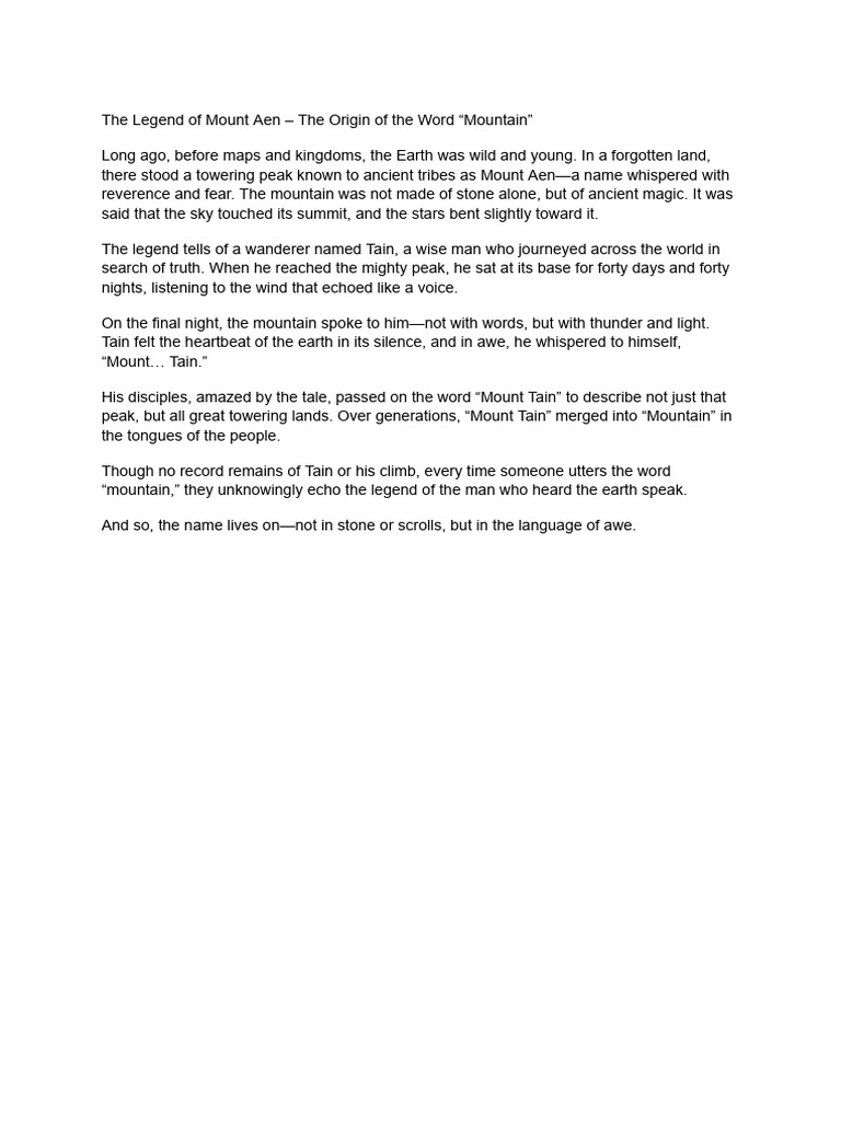 History of The Word Mountain" | PDF