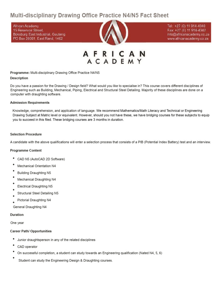Multi-disciplinary Drawing Office Course | PDF