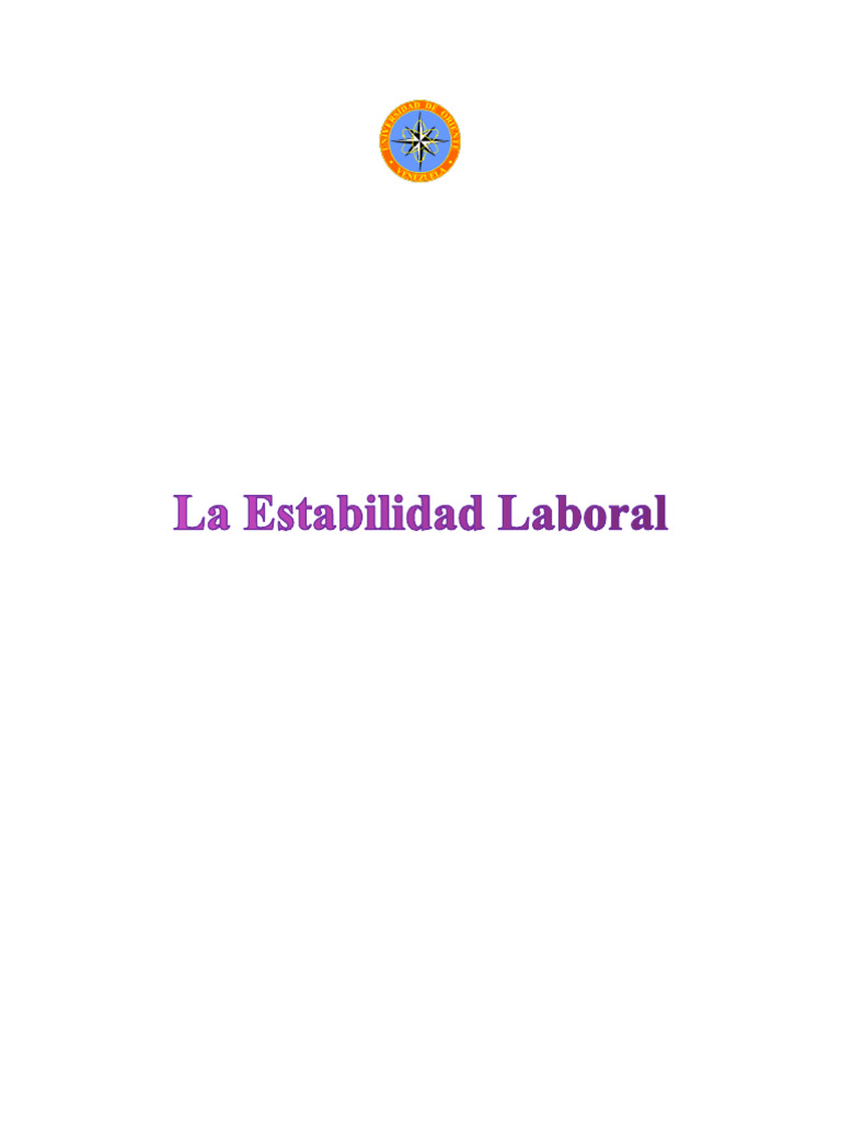Trabajo 1. Estabilidad Laboral. | PDF | Derecho laboral | Gestión de ...