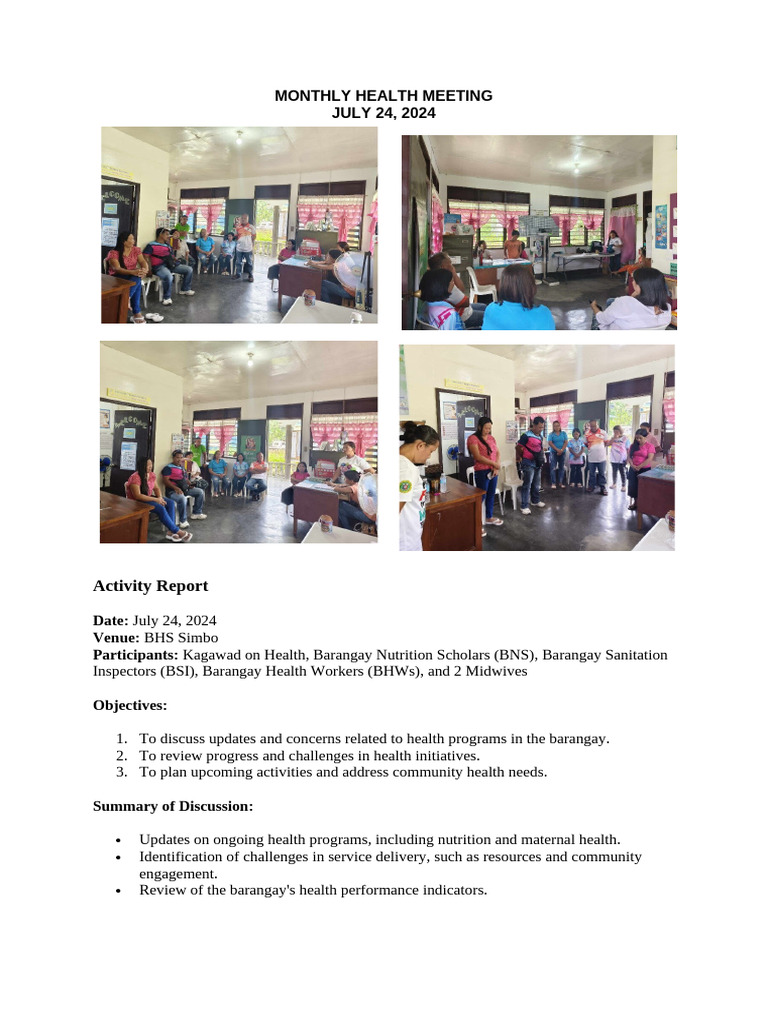 Nutrition Activities - Bns Evaliuation | PDF | Influenza Vaccine ...