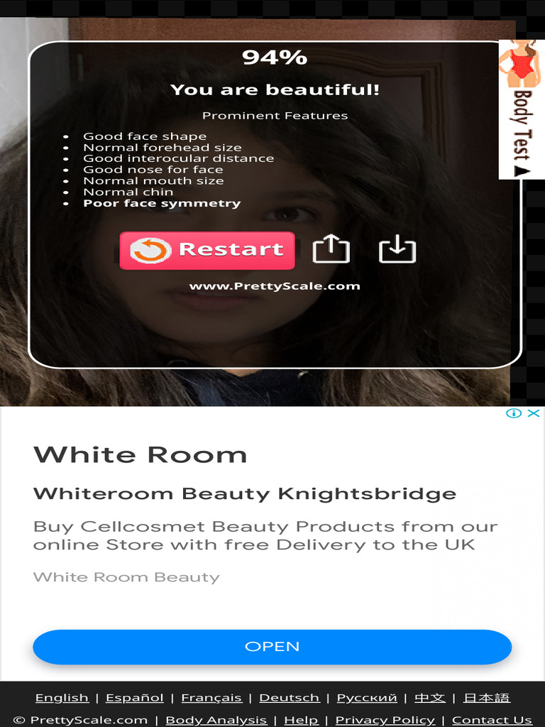 Am I Pretty or Ugly Face Beauty Analysis Test 2 | PDF
