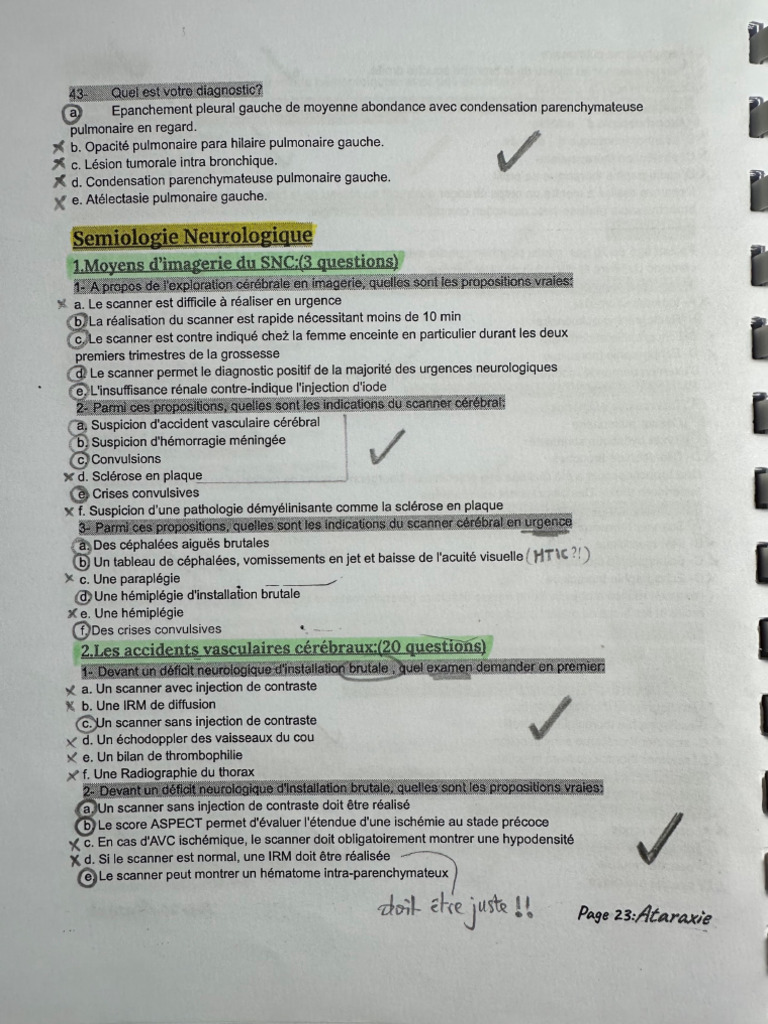 Correction Radio Neuro (SAAD ALAMI) | PDF