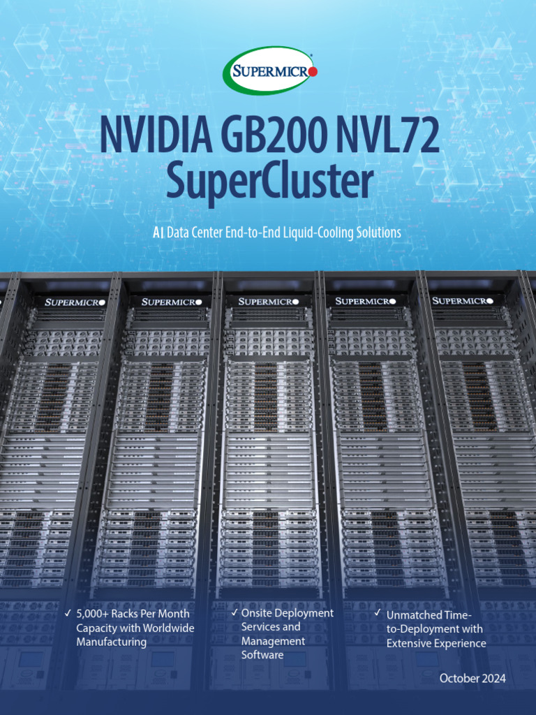 Brochure AI SuperCluster NVIDIA GB200 NVL72 | PDF | Graphics Processing Unit | Computer Hardware