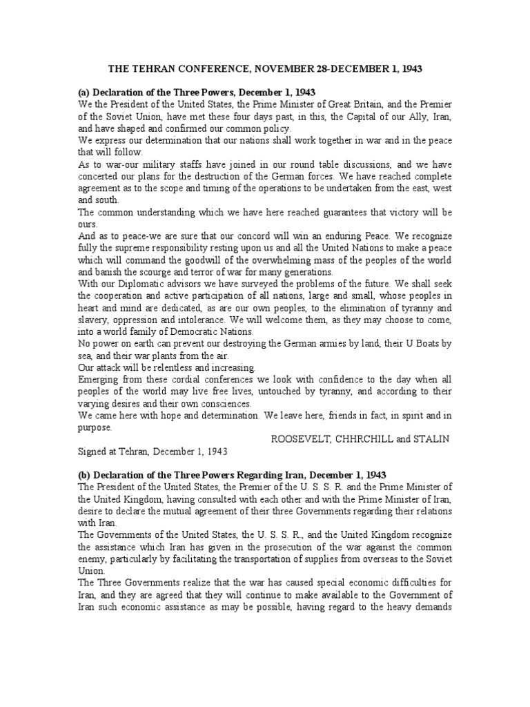 The Tehran Conference | PDF