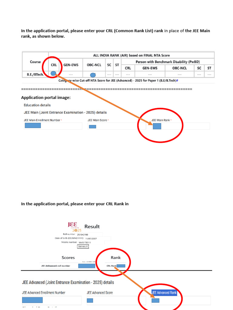 JEE Main and JEE Advanced Score Card Screenshot | PDF