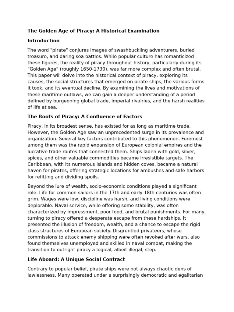 The Golden Age of Piracy Explored | PDF | Piracy | Privateer