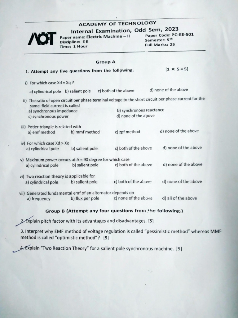 5th Sem Ca3 QP | PDF