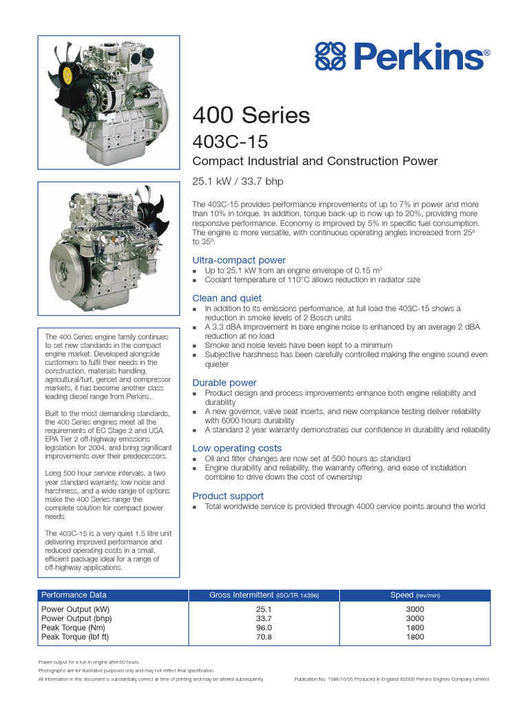 Perkins 403C 15 | PDF | Engines | Vehicle Technology