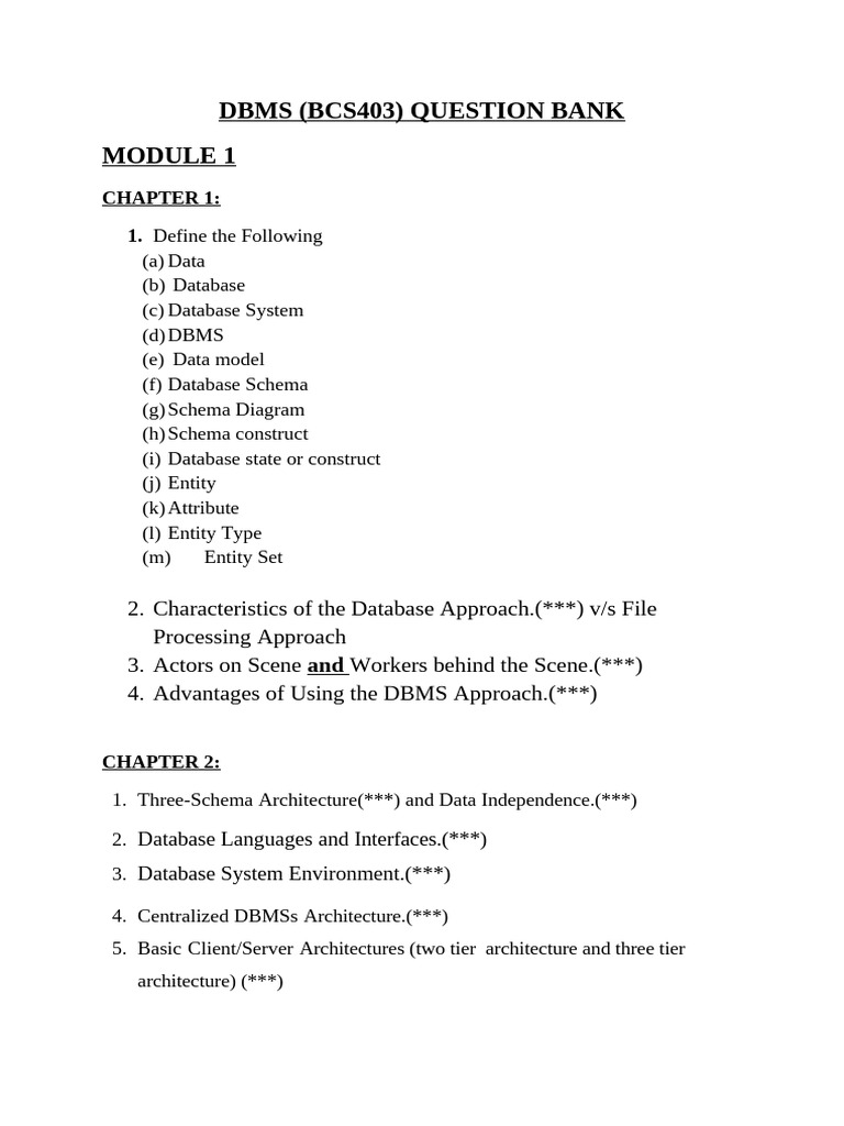 DBMS Question Bank | PDF | Databases | Relational Database