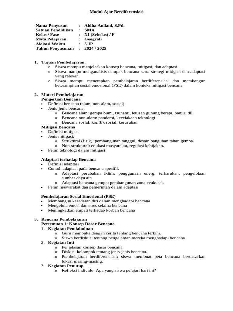 Modul Ajar Berdiferensiasi Dan PSE Kelas XI SMA Geografi Fase F Bab 4 ...