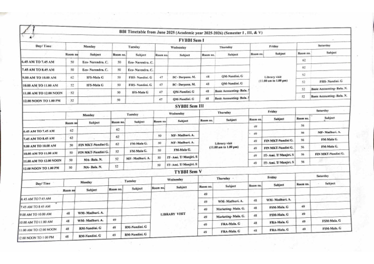 Revised Timetable June 2025 | PDF