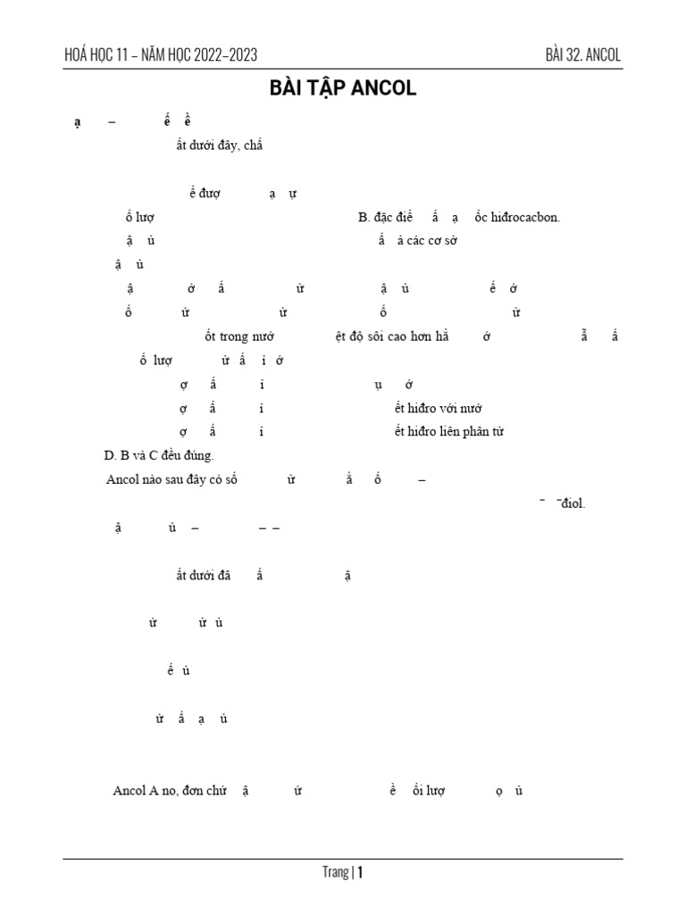 Bài tập Ancol | PDF