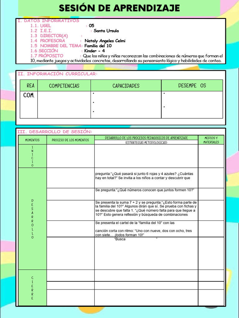 Sesión de Clases 1 - Familia 10 | PDF | Ciencia cognitiva | Modificación de comportamiento