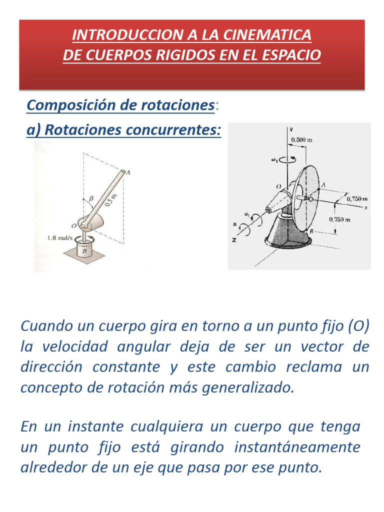 Cinematica Cr Espacio | PDF | Rotación | Velocidad