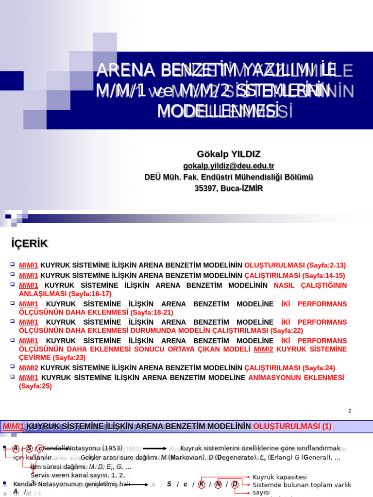 Arena Benzetim Yazilimi İle M/M/1 Ve M/M/2 Sistemlerinin Modellenmesi | PDF