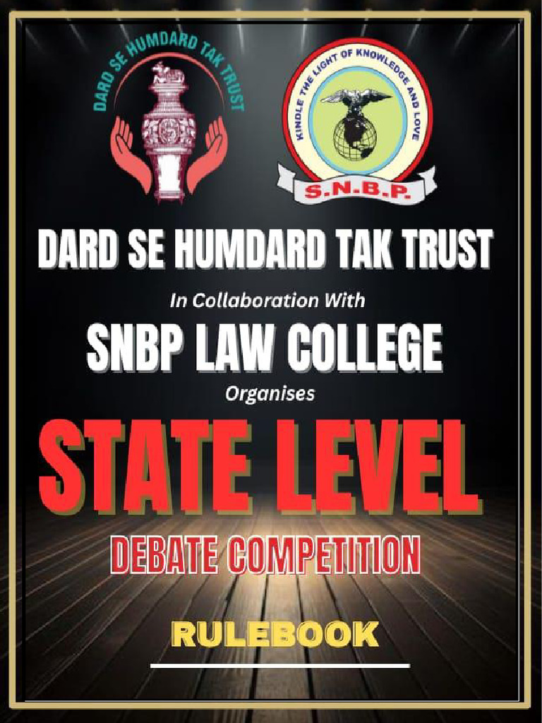 DSHTXSNBP State Level Debate Competition - Rulebook | PDF | Argument